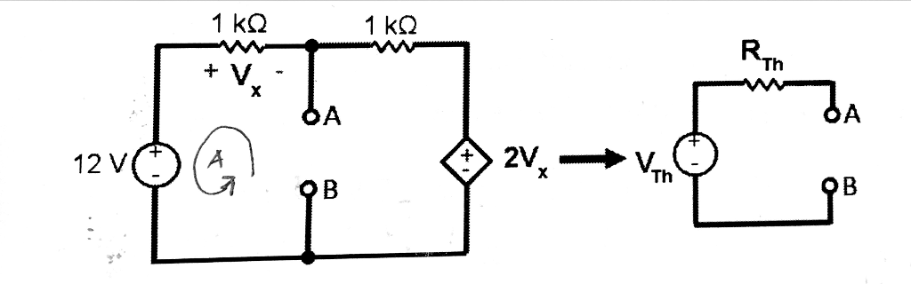 Solved Find the Vth of the circuit between terminals A and | Chegg.com