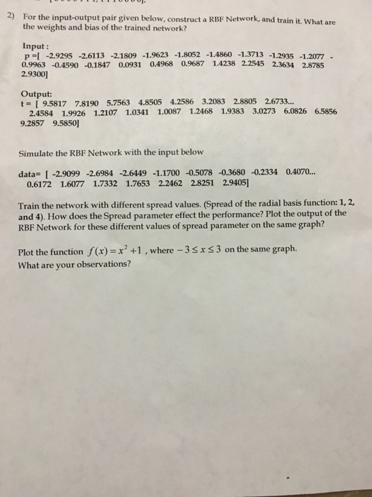 For the input-output pair given below, construct a | Chegg.com