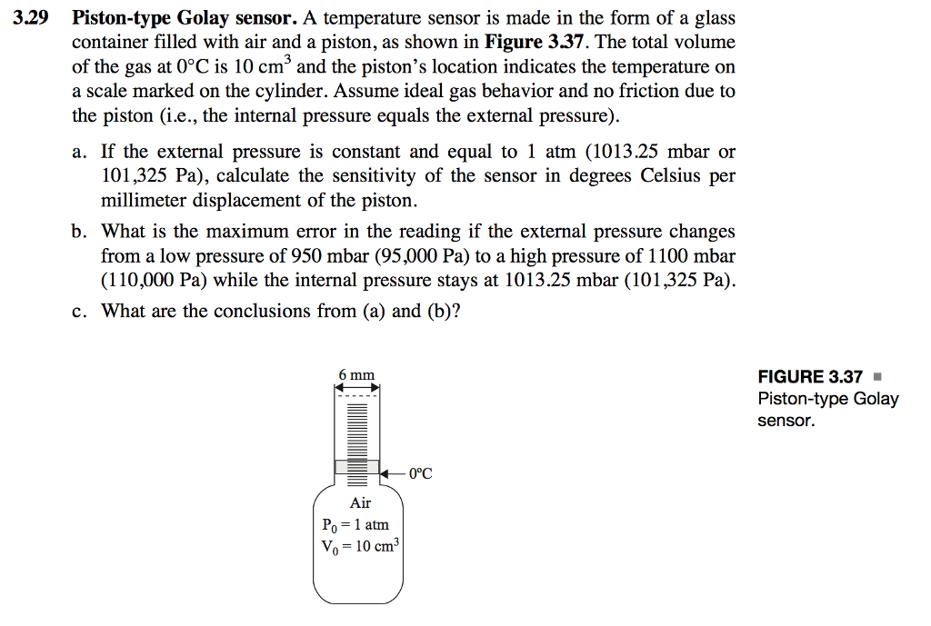Solved A temperature sensor is made in the form of a glass | Chegg.com