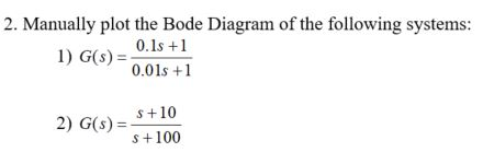 Solved 2. Manually plot the Bode Diagram of the following | Chegg.com