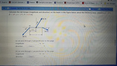 Solved Calculate the net torque (magnitude and direction) on | Chegg.com
