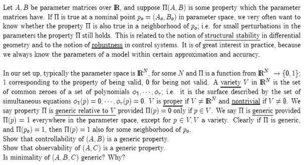 Let A. B be parameter matrices over R. and suppose | Chegg.com