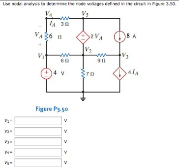 Solved Use nodal analysis to determine the node voltages | Chegg.com
