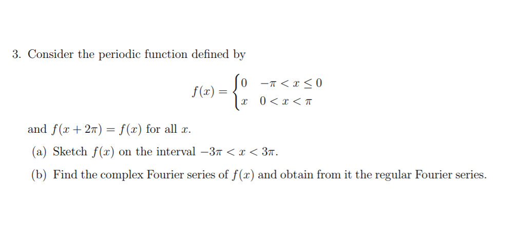 Solved 3. Consider the periodic function defined by f(x) = ( | Chegg.com