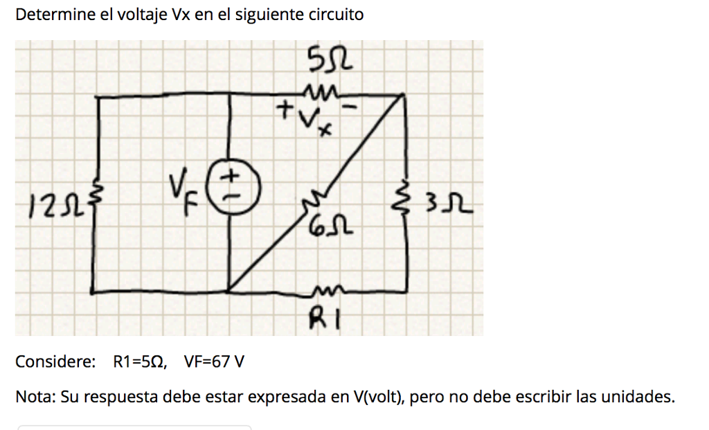 Solved Determine el voltaje Vx en el siguiente circuito 12 | Chegg.com