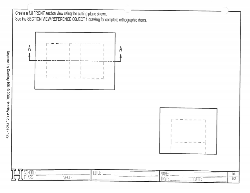 Solved Create a full front section view using the cutting | Chegg.com