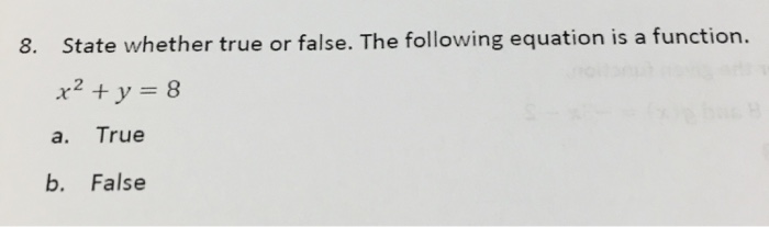 Solved State whether true or false. The following equation | Chegg.com Solved State whether true or false. The following equation | Chegg.com