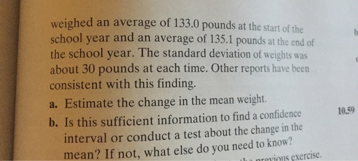 Solved 10.54 Freshman 15 a myth? The freshman 15 is the name | Chegg.com