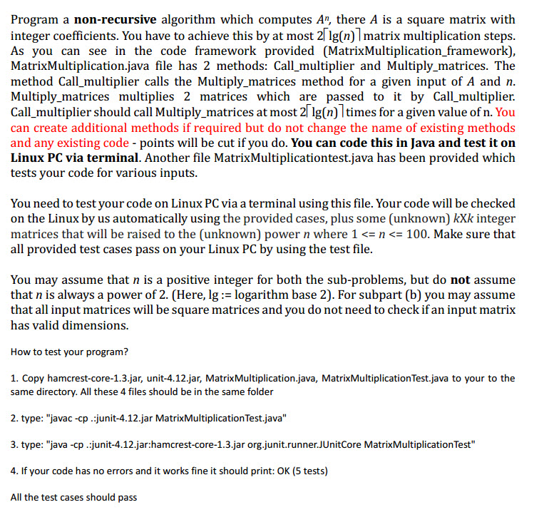 Solved Program a non-recursive algorithm which computes A", | Chegg.com