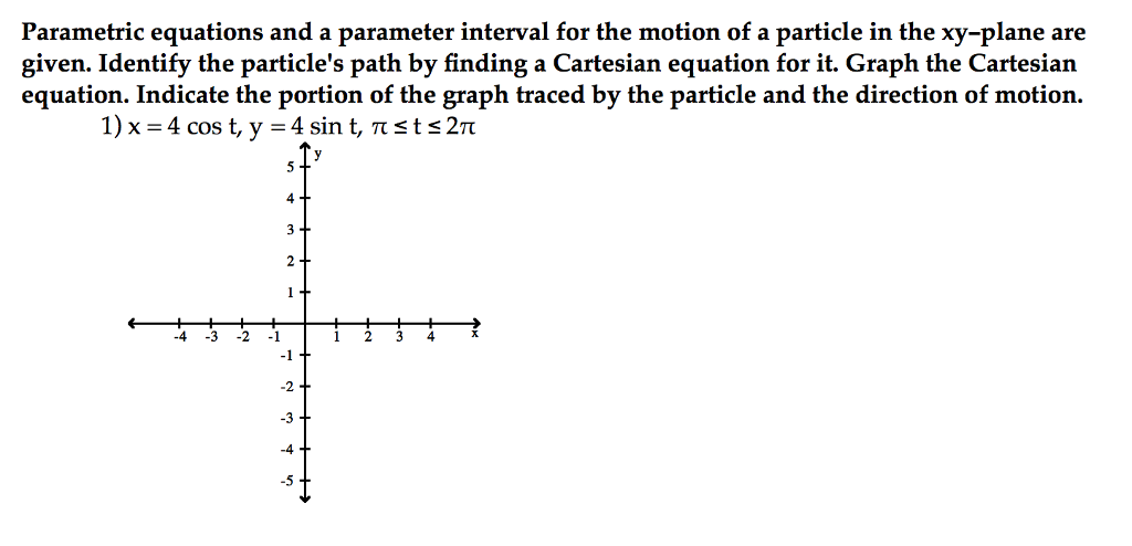 Solved Parametric Equations And A Parameter Interval For The