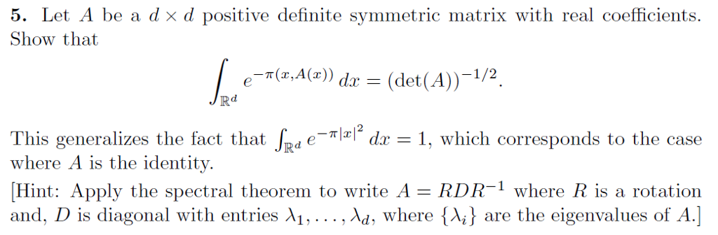 Let A be a d times d positive definite symmetric | Chegg.com