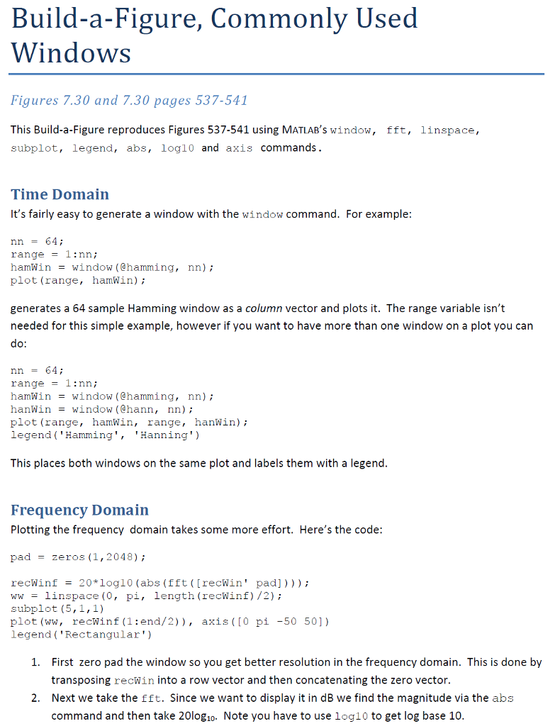 Solved Build-a-Figure, Com Used Windows Figures 7.30 and | Chegg.com