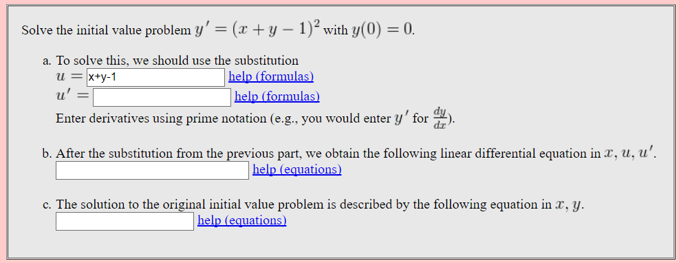 Solved Solve the initial value problem y' (x + y witb a. To | Chegg.com