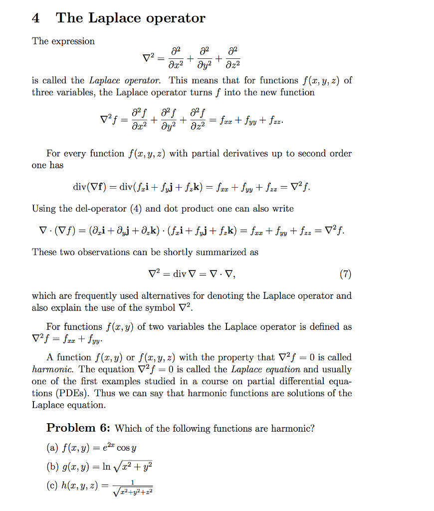 Solved The Laplace operator The expression 28282 is called | Chegg.com