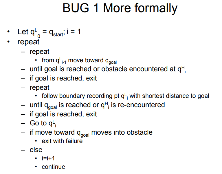 Solved "Bug 1" algorithm 1) head toward goal 2) if an | Chegg.com