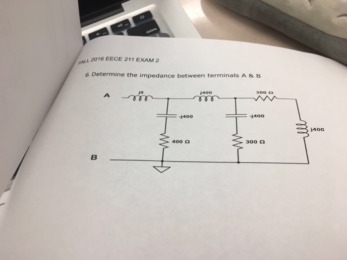 Solved Determine the Impedance between terminals A & B | Chegg.com