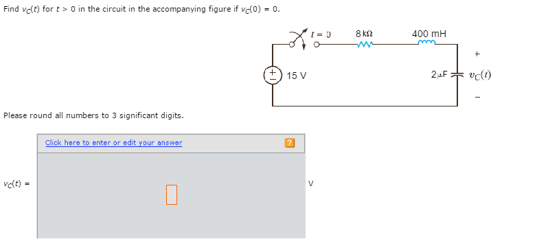 Solved Find v_C(t) for t > 0 in the circuit in the | Chegg.com