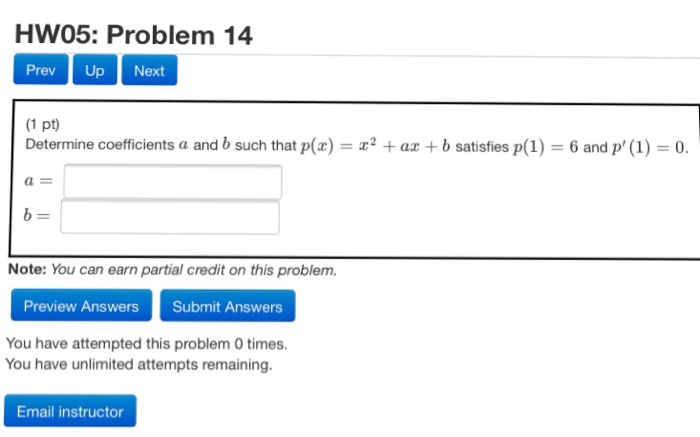 Solved Determine coefficients a and b such that p(x) = x^2 + | Chegg.com