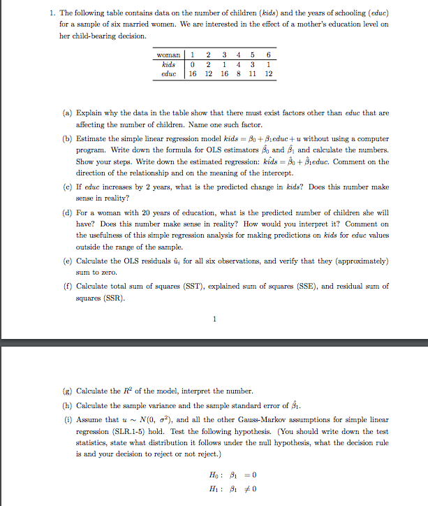 Solved The following table contains data on the number of | Chegg.com