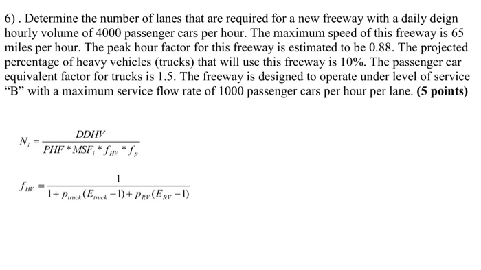 Solved Determine the number of lanes that are required for a | Chegg.com