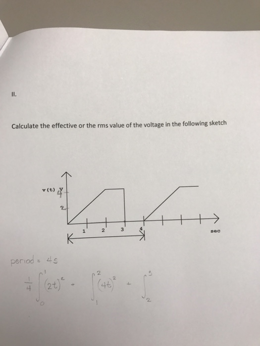 Solved Calculate the effective or the rms value of the | Chegg.com