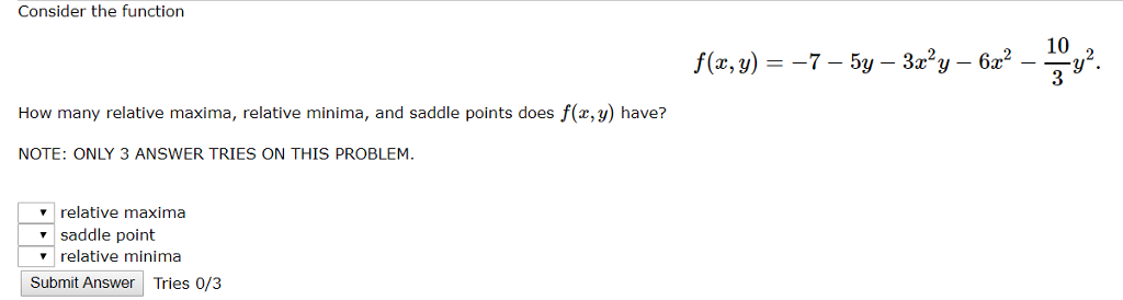 Solved Consider the function How many relative maxima, | Chegg.com