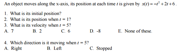 Solved An object moves along the x-axis, its position at | Chegg.com