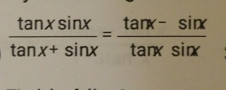 Solved tanx sinx tax six tanx+ sinx tarx sinx | Chegg.com