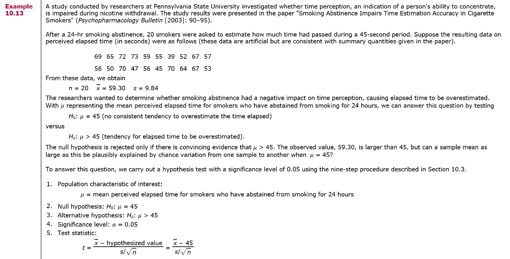 Solved ExampleA study conducted by researchers at | Chegg.com