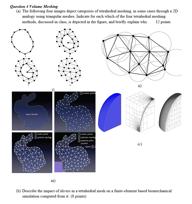 Solved Question 4 Volume Meshing (a) The following four | Chegg.com