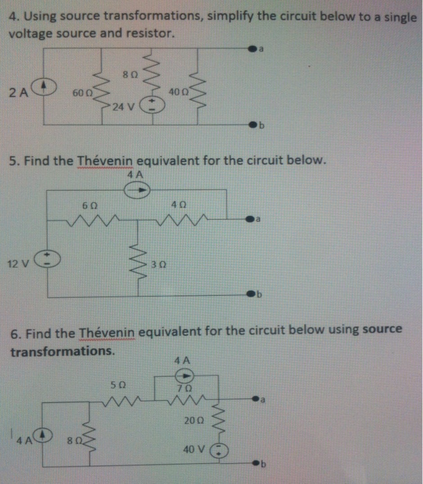 Solved 4 Using Source Transformations Simplify The Circuit
