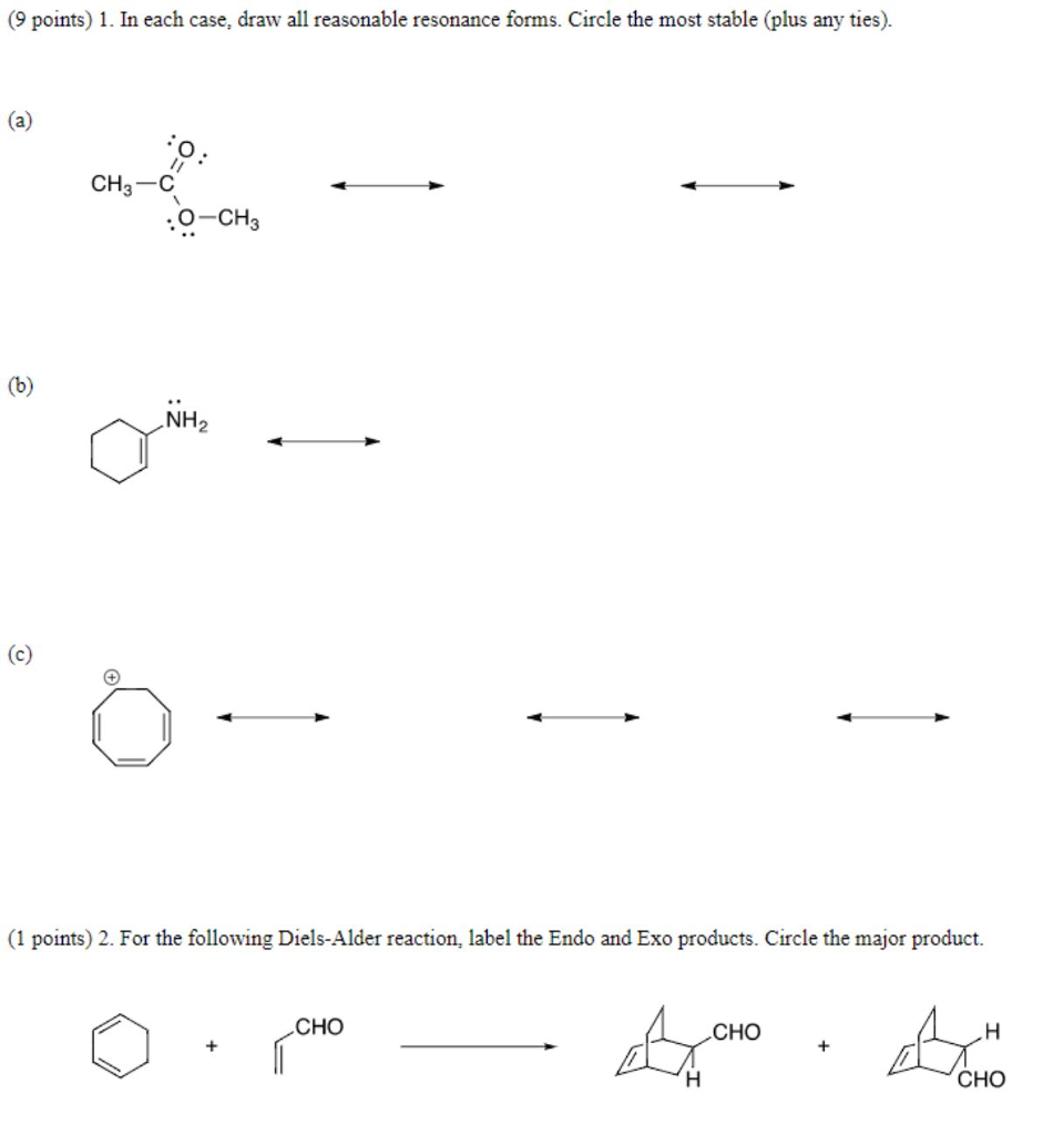 Solved In each case, draw all reasonable resonance forms. | Chegg.com
