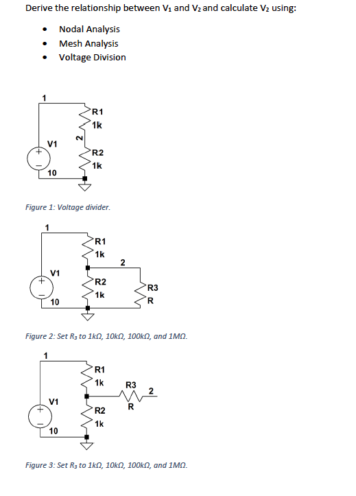 Solved Derive the relationship between Vi and V2 and | Chegg.com