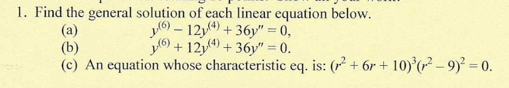 Solved Find the general solution of each linear equation | Chegg.com
