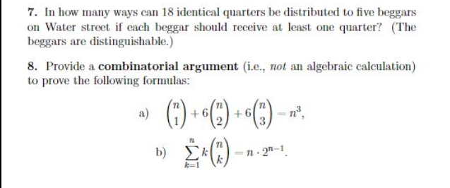 Solved 7. In how many ways can 18 identical quarters be | Chegg.com