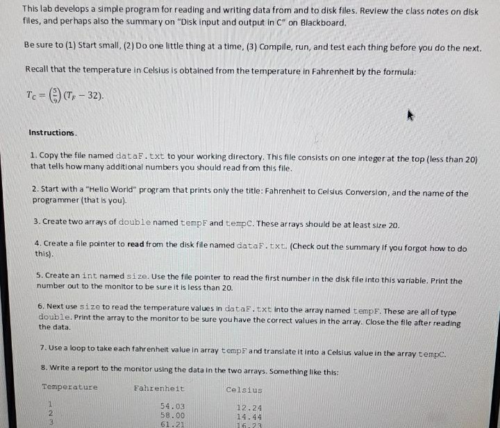 Solved This lab develops a simple program for reading and | Chegg.com