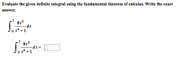 Solved Evaluate the given definite integral using the | Chegg.com