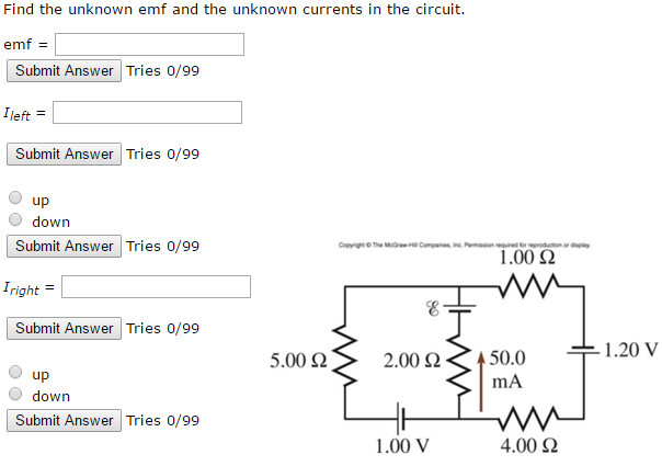 Solved Find the unknown emf and unknown currents in | Chegg.com