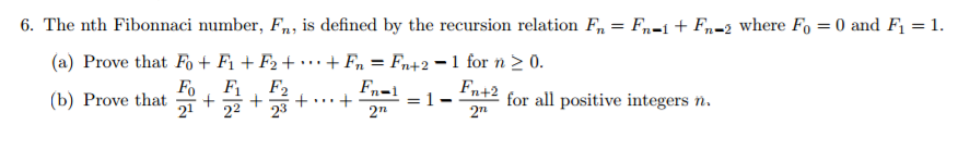 Solved The nth Fibonacci number, F_n, is defined by the | Chegg.com