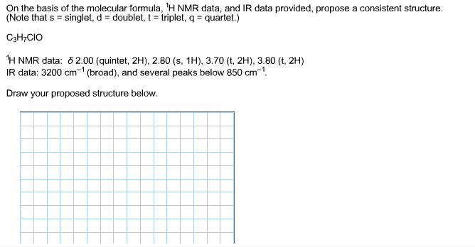 Solved On the basis of the molecular formula, 1H NMR data, | Chegg.com
