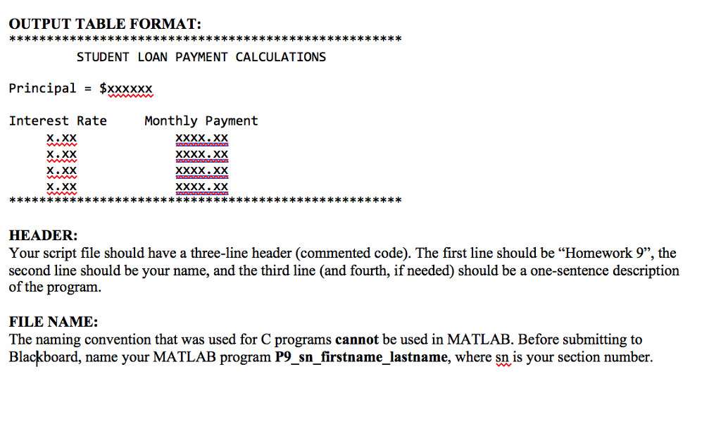 Solved ENGR 200 FALL 2017 P9: STUDENT LOAN PAYMENTS | Chegg.com