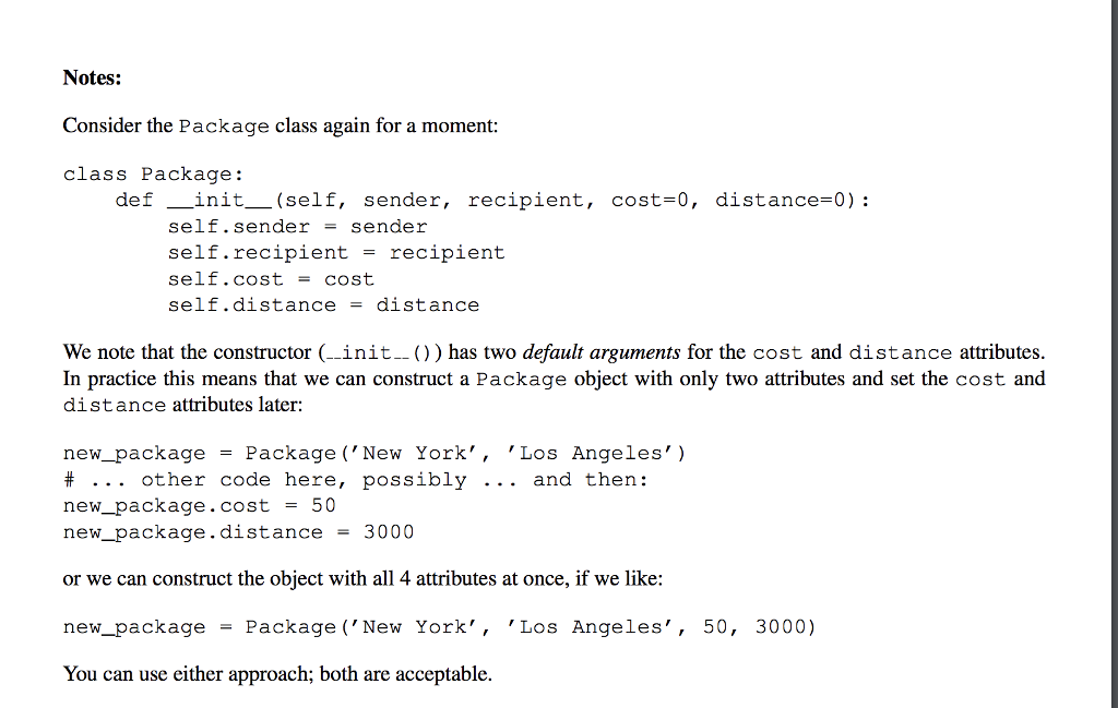 Solved Part II: Tracking Packages (20 points) Complete the | Chegg.com