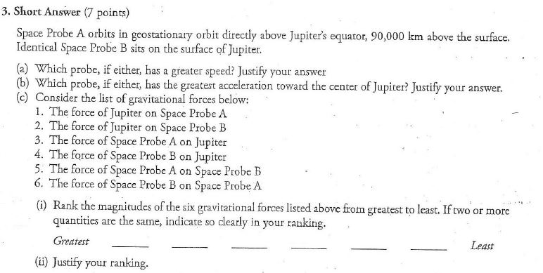 Solved Space Probe A orbits in geostationary orbit directly | Chegg.com