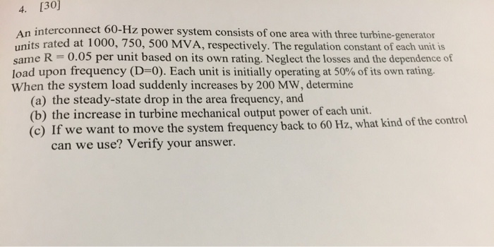 Solved An interconnect 60-Hz power system consists of one | Chegg.com