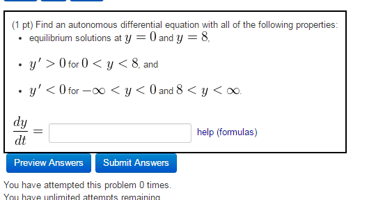Solved Find an autonomous differential equation with all of | Chegg.com