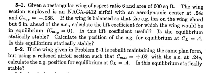 Given a rectangular wing of aspect ratio 6 and area | Chegg.com
