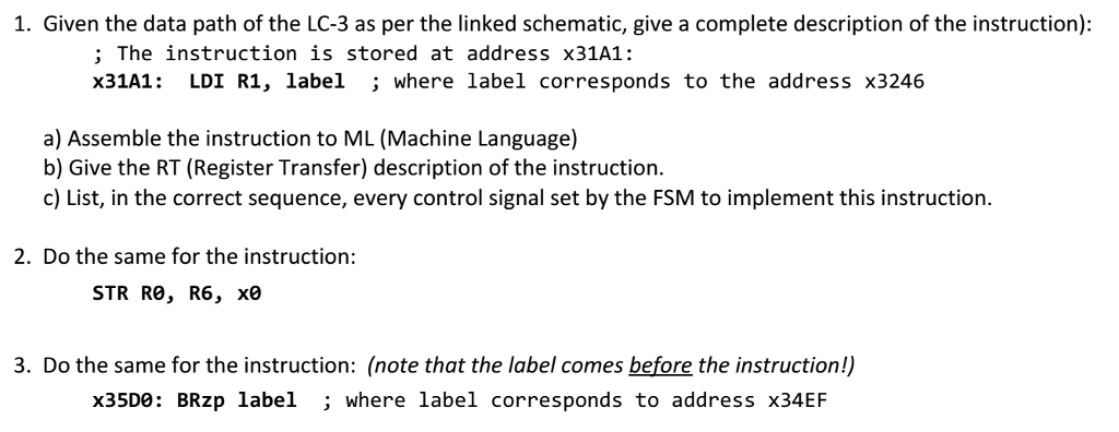 Given the data path of the LC-3 as per the linked | Chegg.com