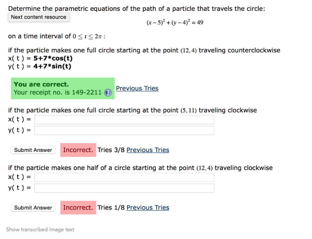 Solved Determine the parametric equations of the path of a | Chegg.com
