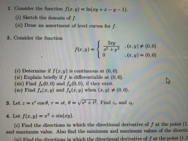 Solved 2. Consider the function f(x, y) = 2xy x 2 + y 2 ,(x, | Chegg.com