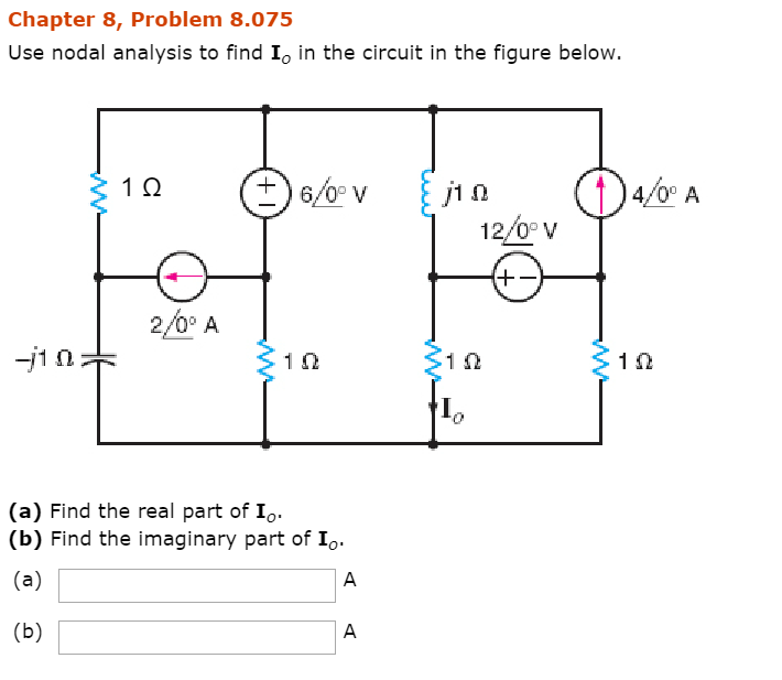 Solved Chapter 8, Problem 8.075 Use nodal analysis to find | Chegg.com